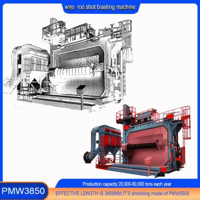 China PMW 5500 Custom Turnover Door Type Descaling Equipment Wire Rod Coil Shot Blasting Machine Te koop
