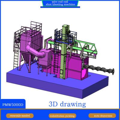 Cina Retractable and Fixed Mandrel Wire Rod Coil Shot Blasting Machine with Custom Design in vendita