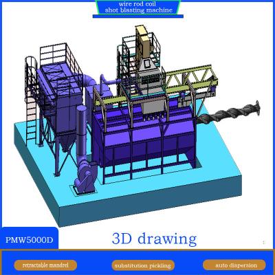 Cina Retractable and Fixed Mandrel Wire Rod Coil Shot Blasting Machine with Custom Design in vendita