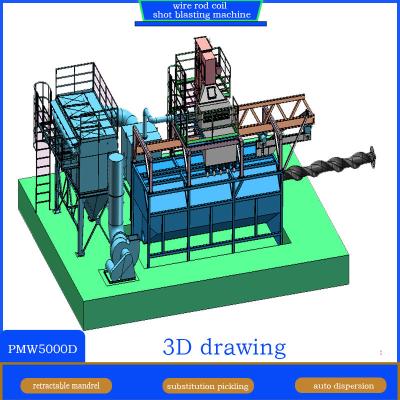 Cina Retractable and Fixed Mandrel Wire Rod Coil Shot Blasting Machine with Custom Design in vendita