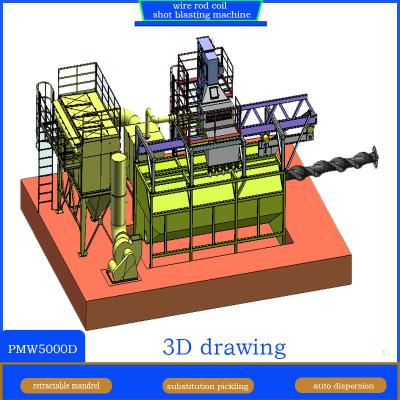 Cina Electric Wire Rod Coil Shot Blasting Machine for Bolts Wire Descaling The Newest Model in vendita