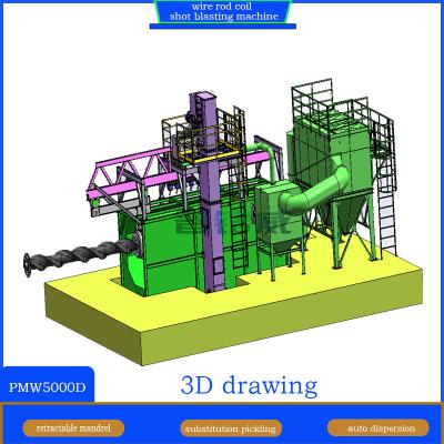 中国 10 000-40 000 Tons Capacity Wire Rod Coil Shot Blasting Machine Rust / Corrosion Proof 販売のため