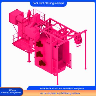 Cina Novel Blast Wheels Q328E Hook Type Shot Blasting Machine with Automatic Function in vendita