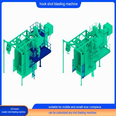 Cina Novel Blast Wheels Q328E Hook Type Shot Blasting Machine with Automatic Function in vendita
