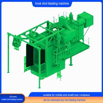 Cina Perfect Performance Metal Derusting Hook Type Shot Blasting Machine with T/T Payment in vendita