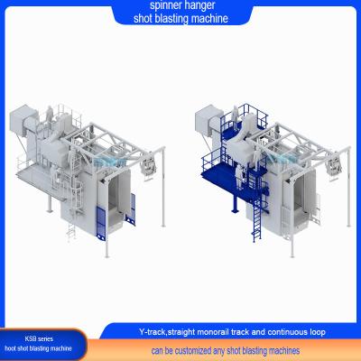 Cina Electric Crawler Abrator Spinner Hanger Shot Blasting Machine for Small Steel Fabrications in vendita