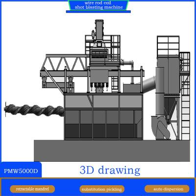 China Advanced Pumingwei Wire Rod Coil Shot Blasting Machine with Screw Conveyor System Te koop
