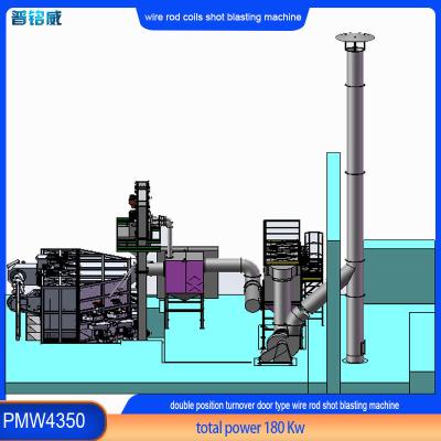 China Wire Loss 0.2-0.3% One Door Two Screw Mandrel Operation Rod Coil Shot Blasting Machine Te koop