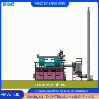 Китай 0.2-0.3% Wire Loss Wire Rod Coil Shot Blasting Machine with One Mandrel Loading Door продается