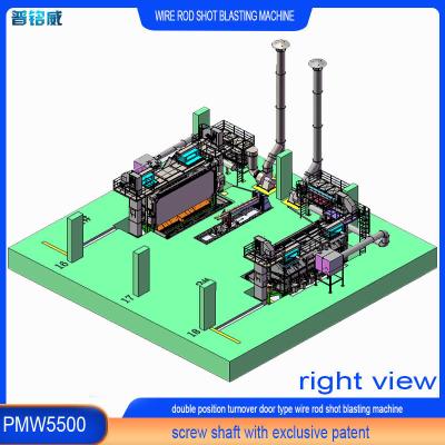 Китай Rust and Corrosion Proof Wire Rod Coil Shot Blasting Machine with 5500 mm Mandrel продается