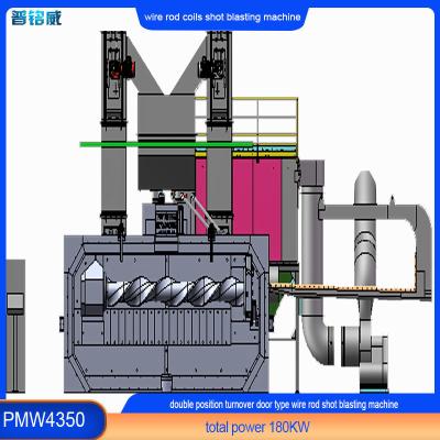 China Customized Wire Rod Coil Shot Blasting Machine for Cleaning of 3-6 Coils Per Hour Te koop