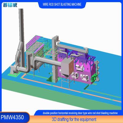 China Customizable PMW4350 Wire Rod Coil Shot Blasting Machine for Wire Surface Derusting en venta