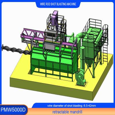 Китай Automatic Retractable Mandril Rod Coil Shot Blasting Machine for Wire Diameter 6.5-42 mm продается