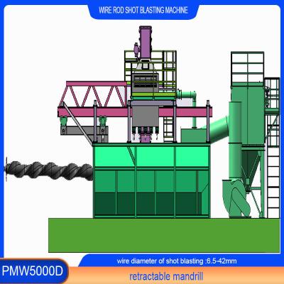 Китай Automatic Operation Wire Rod Coil Shot Blasting Machine with One Retractable Mandril продается