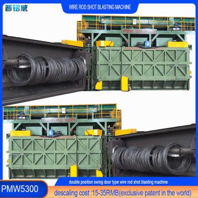 China PMW5300 Wire Rod Coils Shot Blasting Machine for Wire Surface Derusting and Cleaning Te koop
