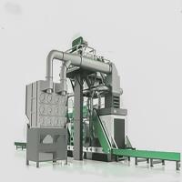 China Custom Different Colors Roller Conveyor Shot Blasting Machine for High Cleanliness for sale