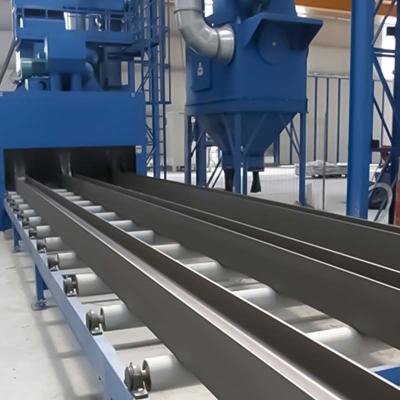 China 4*11kw Impeller Head Power Roller Conveyor Shot Blasting Machine for Steel Sheet Derusting Te koop