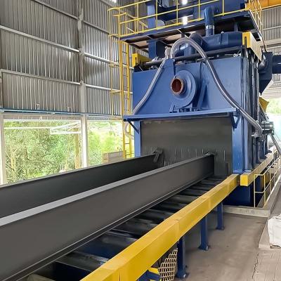 China 4*11kw Impeller Head Power Roller Conveyor Shot Blasting Machine for Steel Sheet Derusting Te koop