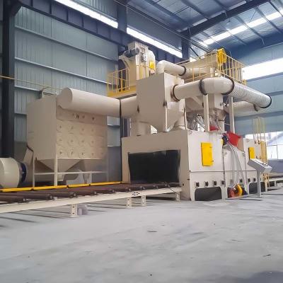 China 4*11kw Impeller Head Power Roller Conveyor Shot Blasting Machine for Steel Sheet Derusting Te koop