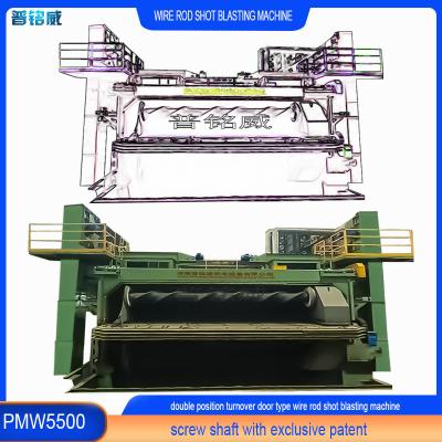 China Wire Rod Coil Shot Blasting Machine PMW5500 for Stainless Steel Wire 0.2-0.3% Wire Loss Te koop