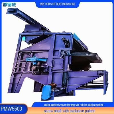 China High Cleanliness Turnover Door Type Coil Rod Shot Blasting Machine for Steel Wire Rope Te koop