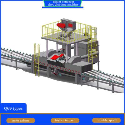 China Customized Roller Conveyor Shot Blasting Machine for Metal Structures Paint Stripping Te koop