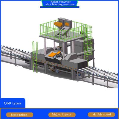 China Cleaning Workpiece Surface Customized Roller Through Conveyor Shot Blasting Equipment Te koop