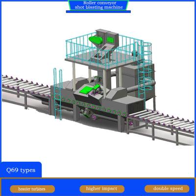China Cleaning Workpiece Surface Customized Roller Through Conveyor Shot Blasting Equipment Te koop