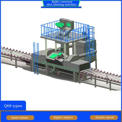 China Cleaning Workpiece Surface Customized Roller Through Conveyor Shot Blasting Equipment Te koop
