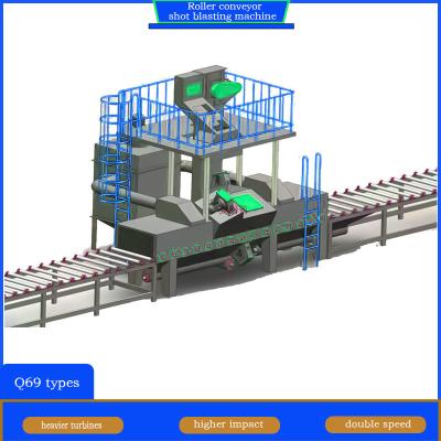 China Cleaning Workpiece Surface Customized Roller Through Conveyor Shot Blasting Equipment Te koop