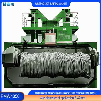China Wire Stock Shot Blasting Machine for 8-42mm Diameter Wires Derusting Cost 20-40RMB/T Te koop