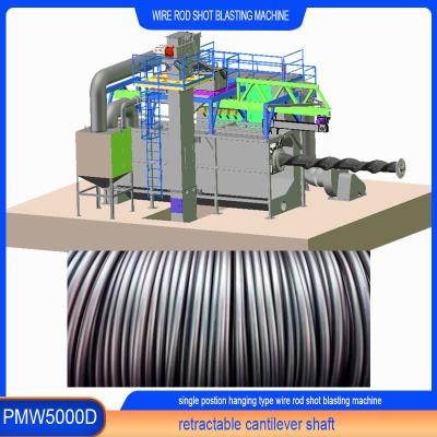 China PMW5000D Automatic Cleaning Wire Roll Shot Blasting Machine for High Carbon Steel Wire Te koop