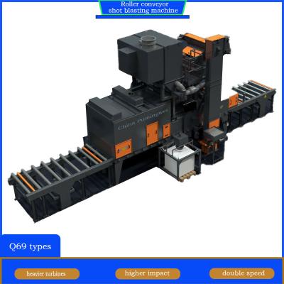 China Customizable Roller Conveyor Shot Blasting Machine for Low-Maintenance Blast Housing for sale