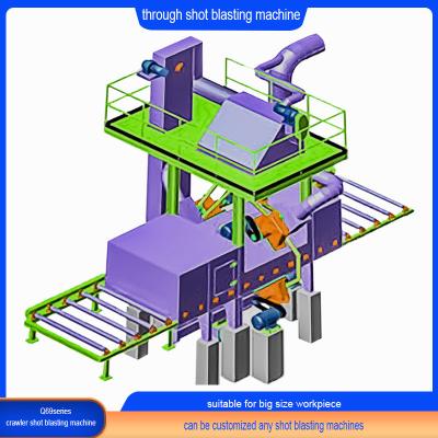 China 6*30 Steel Pipe Inner and Outer Wall Through Type Shot Blasting Machine Te koop