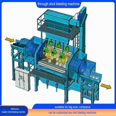China Steel Structure Parts Roll Conveying Shot Blasting Machine for Customized Production en venta