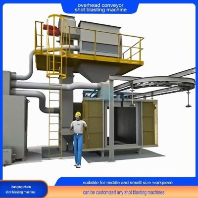 China Overhead Monorail Multiple Hooks Conveyor Shot Blasting Machine for Various Structures for sale