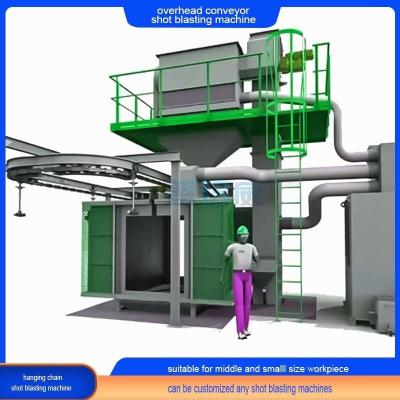 China Overhead Monorail Multiple Hooks Conveyor Shot Blasting Machine for Various Structures for sale