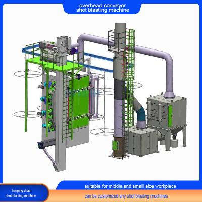 China Overhead Monorail Multiple Hooks Conveyor Shot Blasting Machine for Various Structures for sale