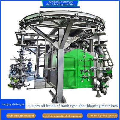 China Electric Overhead Continuous Chain Conveyor Shot Blasting Machine for Blasting Process for sale