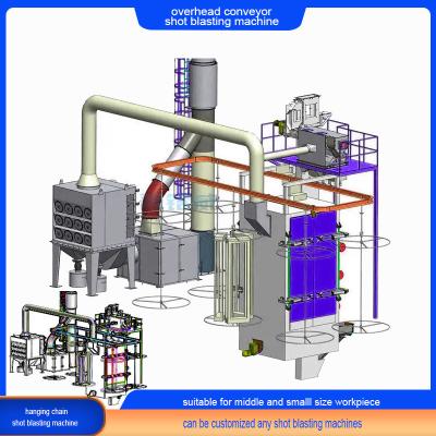 Cina Overhead Suspended Load Monorail Conveyor Shot Blasting Machine with Multiple Hooks One in vendita