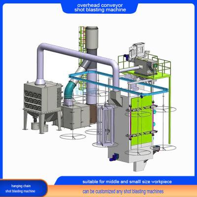 Cina Overhead Suspended Load Monorail Conveyor Shot Blasting Machine with Multiple Hooks One in vendita