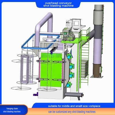 Cina Overhead Suspended Load Monorail Conveyor Shot Blasting Machine with Multiple Hooks One in vendita