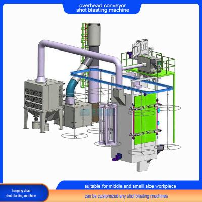 Cina High Cleanliness Overhead Chain Conveyor Shot Blasting Machine for Aerospace Industry in vendita