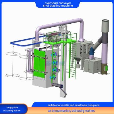 Cina High Cleanliness Overhead Chain Conveyor Shot Blasting Machine for Aerospace Industry in vendita