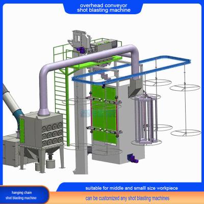Cina High Cleanliness Overhead Chain Conveyor Shot Blasting Machine for Aerospace Industry in vendita