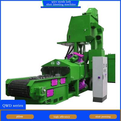 China Yellow and Blue Wire Mesh Belt Shot Blasting Machine for Casting Remains Cleaning Te koop