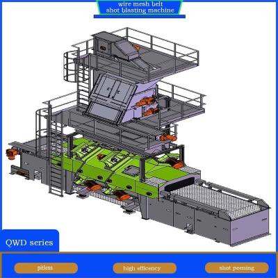 Cina Pumingwei Customization Wire Mesh Belt Conveyor Shot Blasting Machine for Thin Walls in vendita