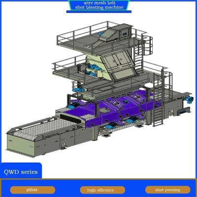 Cina Pumingwei Customization Wire Mesh Belt Conveyor Shot Blasting Machine for Thin Walls in vendita
