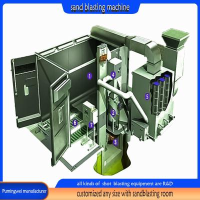 China Shot Blasting Cleaning Way Customization Sandblasting Booth for Various Materials for sale