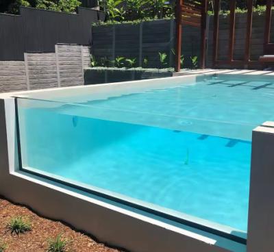 China Window Wall Ground Full Side Inground Panels Sheet Endless Glass Outdoor Clear Cast Acrylic Swimming Pool UV Resistant for sale